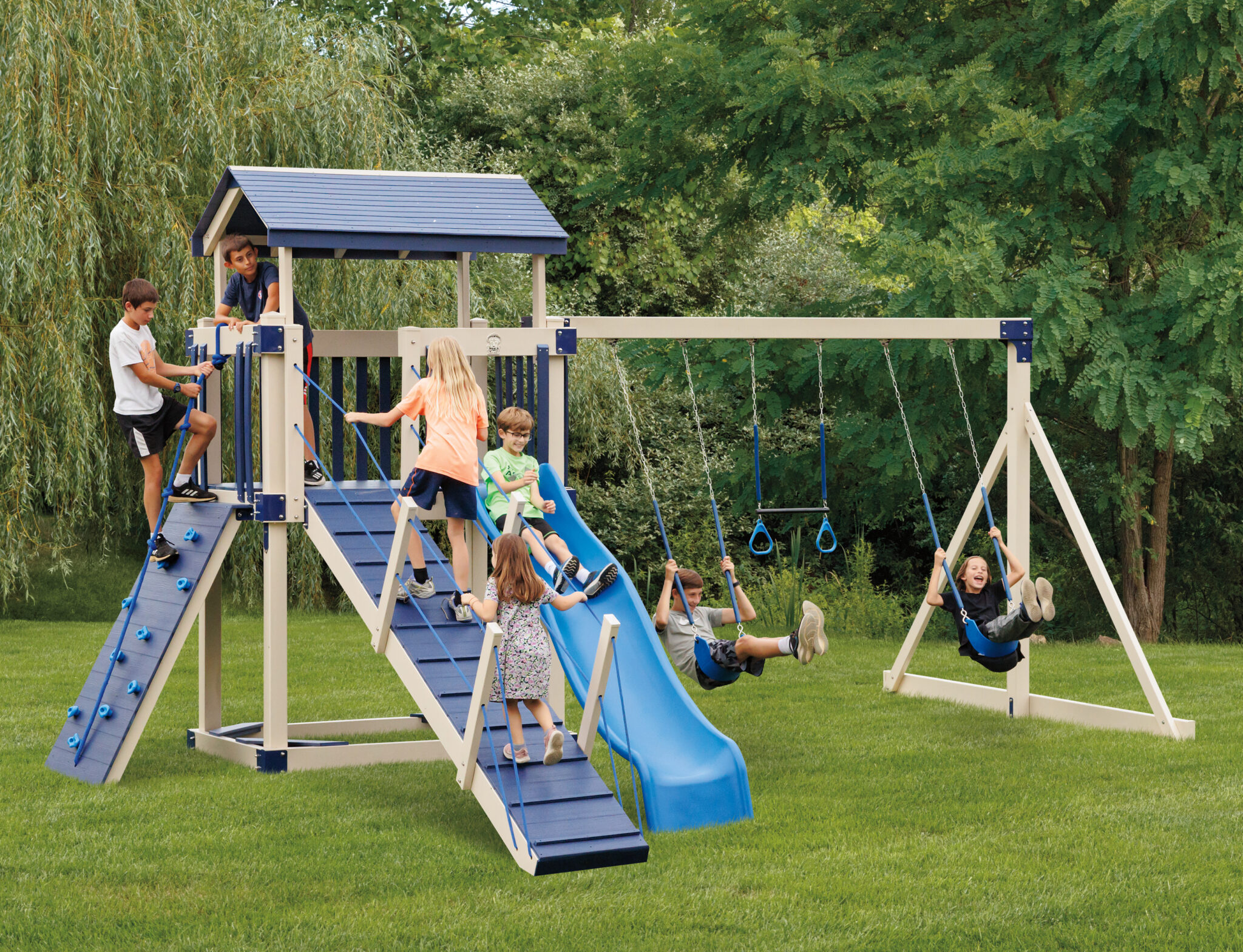 Busy Base Camp Swing Set - #B46-9 - Pine Creek Structures